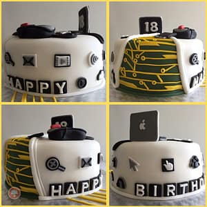 Easy 18th Birthday Computer Cake Design: Tech-Themed